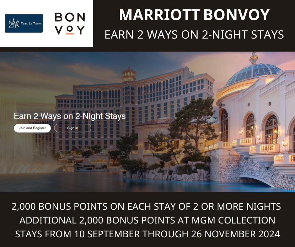 Marriott Bonvoy : Earn up to 4,000 Bonus Points on Each Stay of 2 ...
