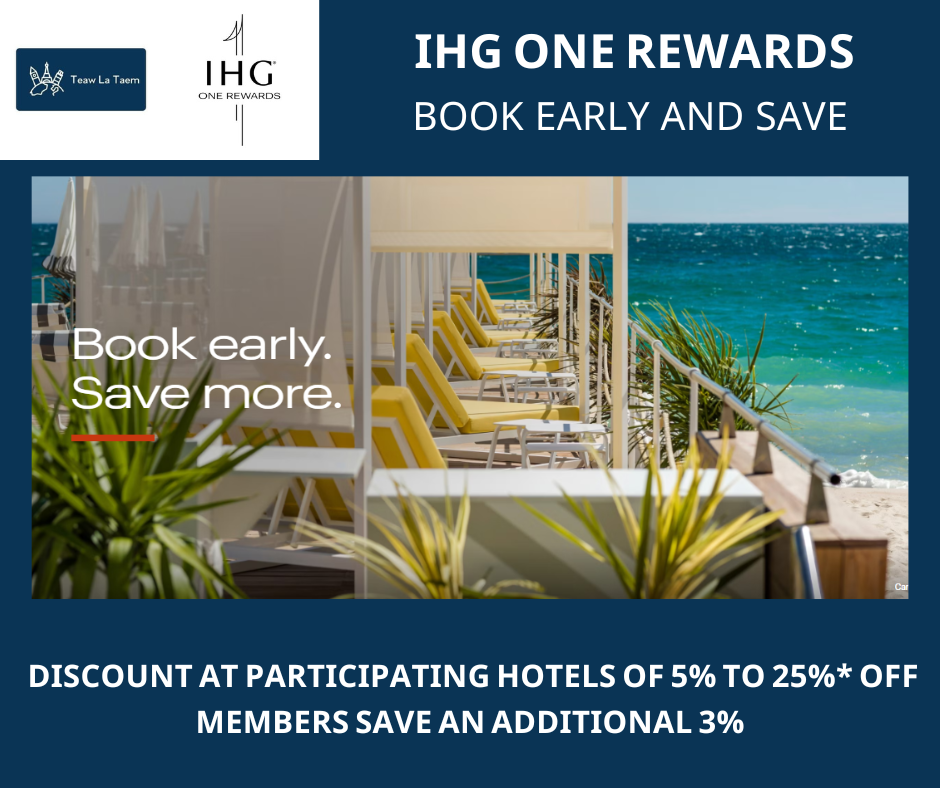 IHG One Rewards : IHG Hotel discount at participating hotels of 5% to ...